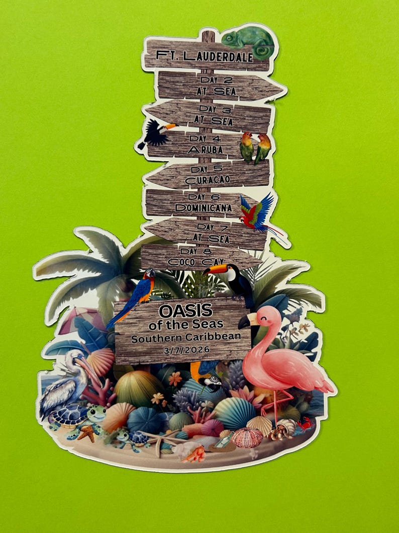 Odyssey of the Seas Tropical Cruise Door Magnet Directional Itinerary ...
