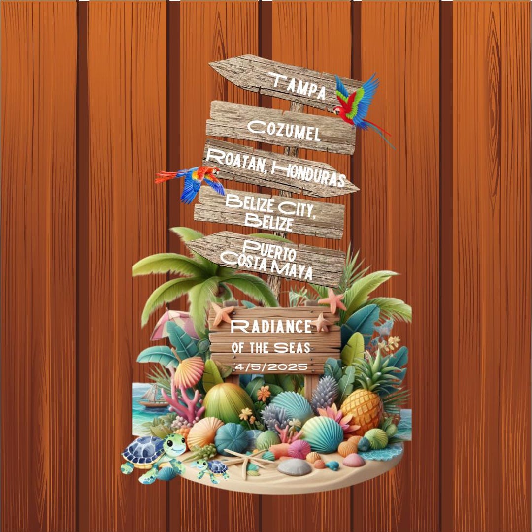 Cruise Door Magnet Radiance of the Seas April 5, 2025 Directional Sign ...