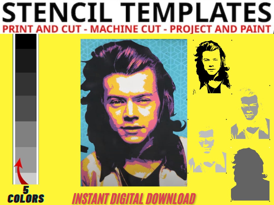 Multilayer Template Harry Styles 5 Layers Cricut Files Spray Paint ...