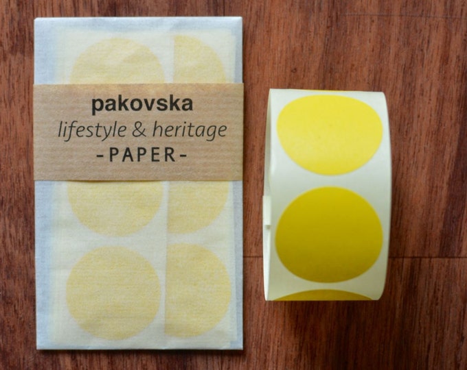 Round Yellow Sticker Labels, Medium Sized, 30mm, Geometric Shape ...