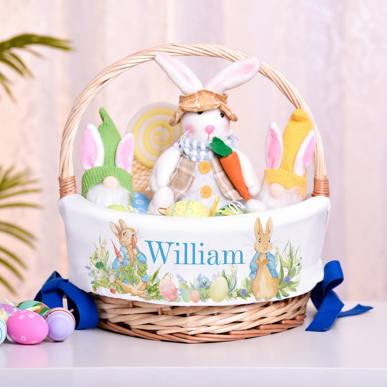 Personalized Easter Basket Liner, Custom Basket Liner With Kids Name ...