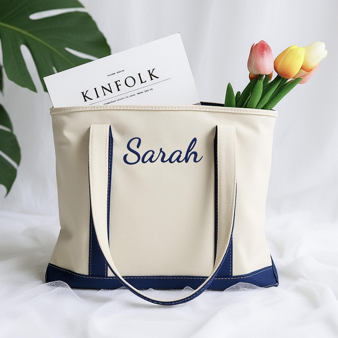 Custom Embroidered Tote Bag – Personalized Gift for Her, Bridesmaid ...