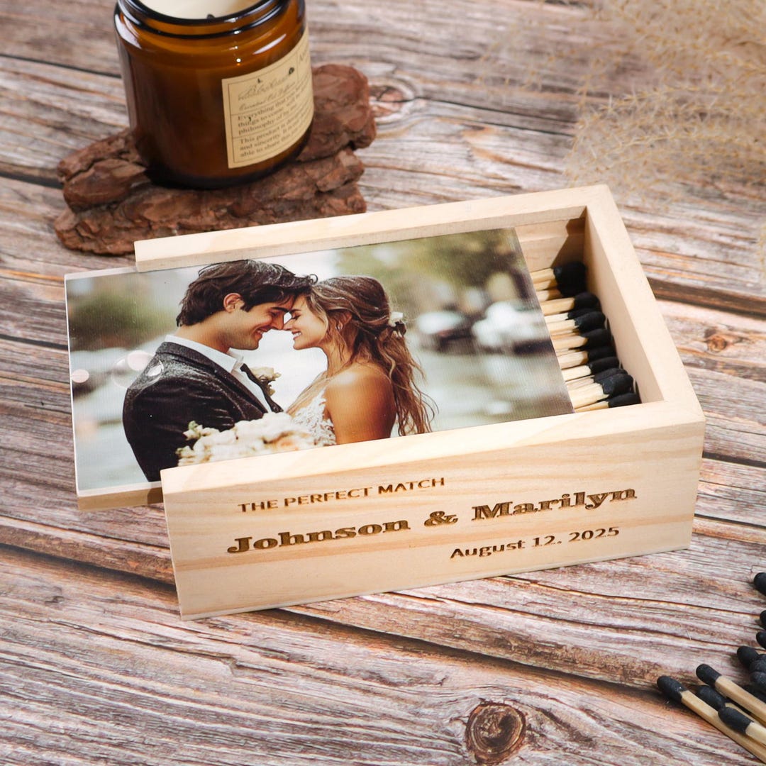 Personalized Matchbox,custom Wood Matchbox, Personalized Couples ...