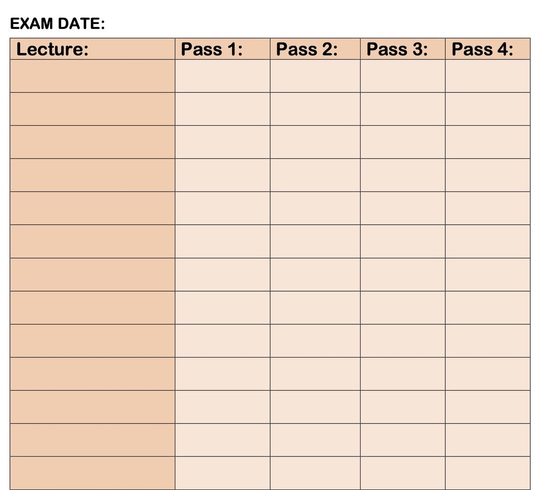 Printable Lecture Tracker - Etsy