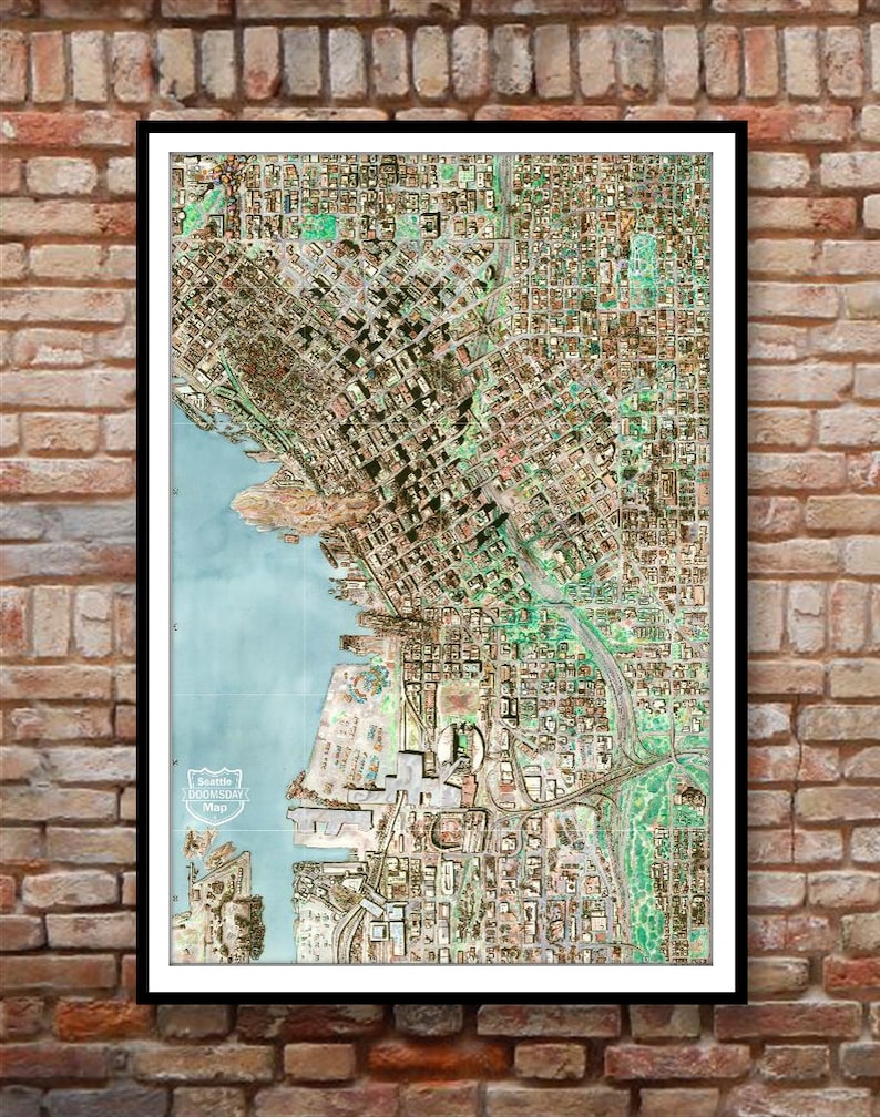 Poster: Seattle Doomsday Map | Etsy