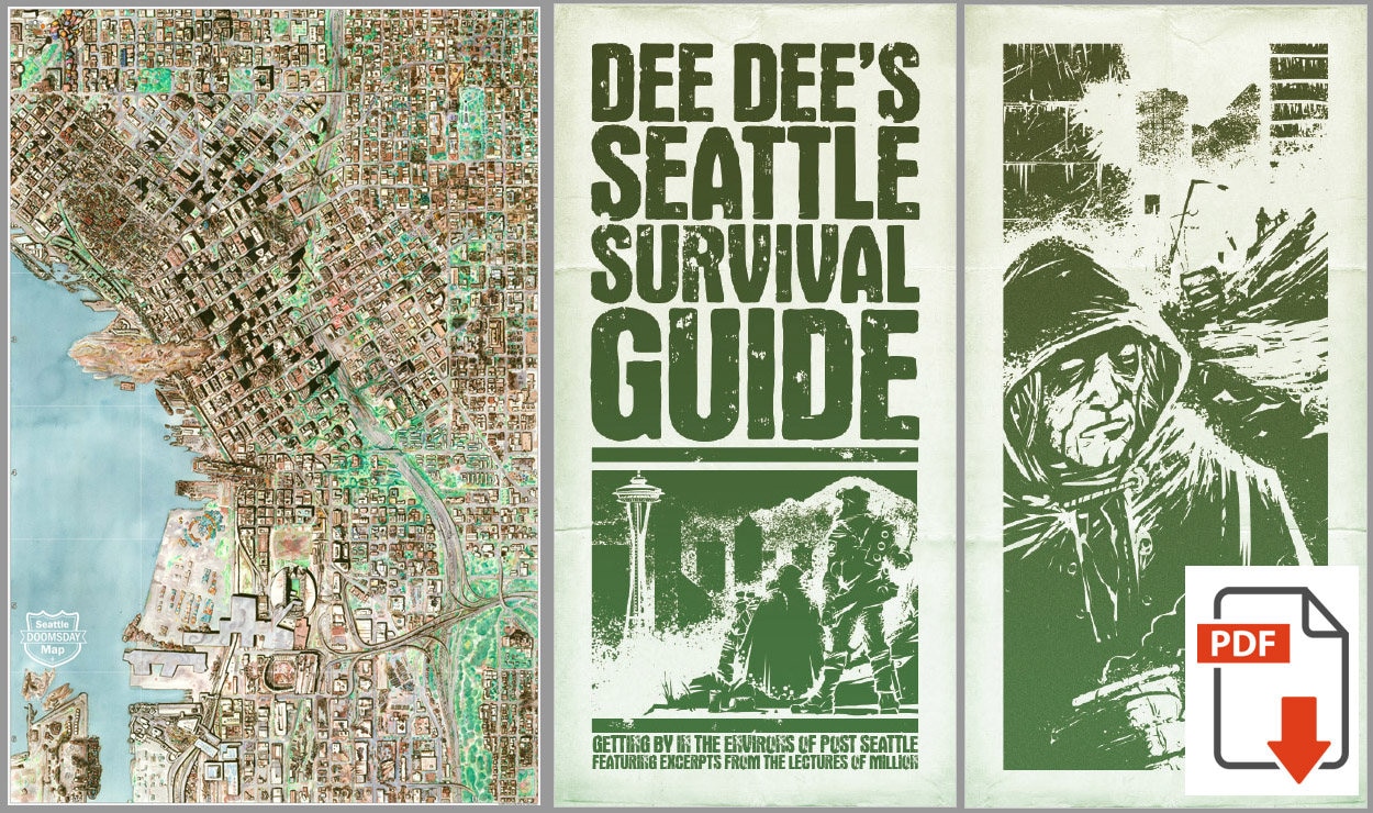 Seattle Doomsday Map Digital Edition - Etsy 日本
