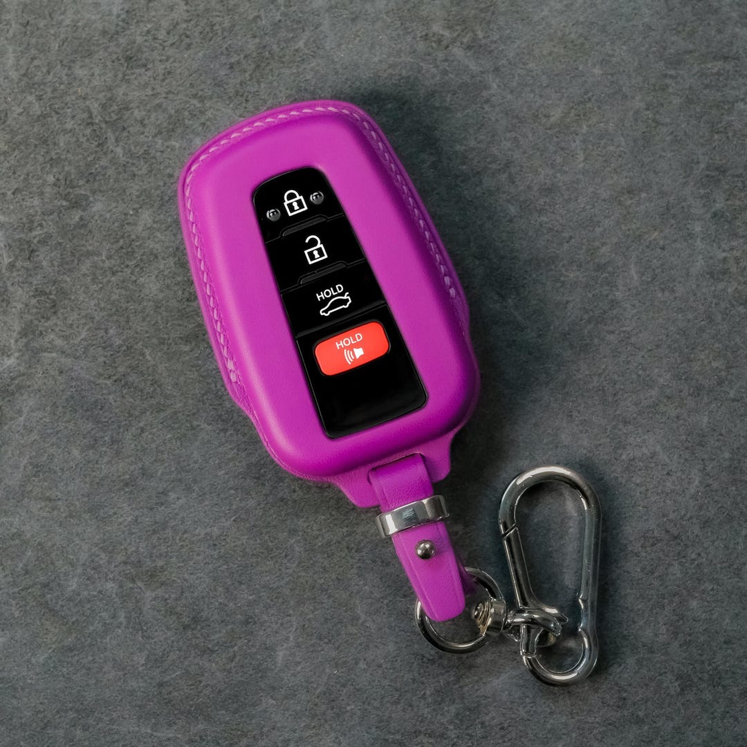 Leather Key Fob Cover for Toyota RAV4 (2022–2024), Handmade Key Case ...