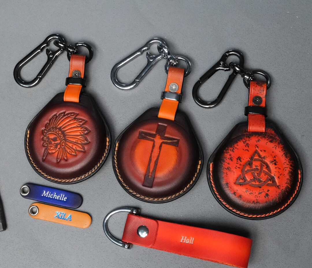 Personalized Leather Key Fob Cover Indiaann Chief 2024 2025, Custom Key ...