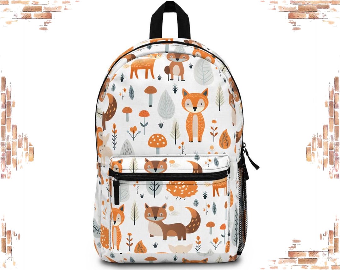 Fox in the Forest Backpack, Forest Animals Backpack, Leather Backpack ...