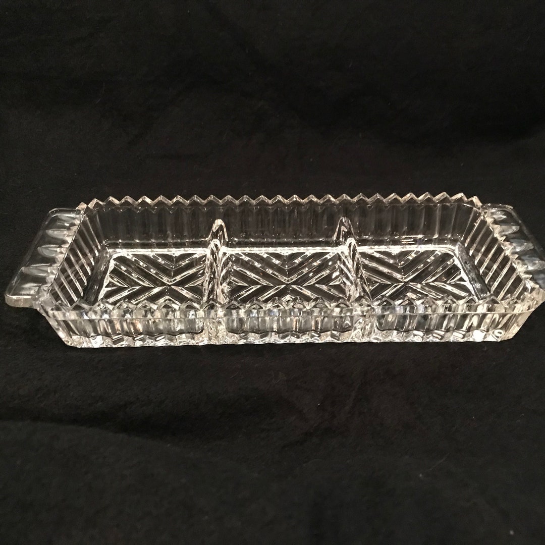 Heavy Crystal Divided Dish - Etsy