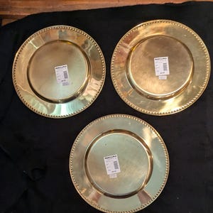Three Gold Colored Plates - Etsy
