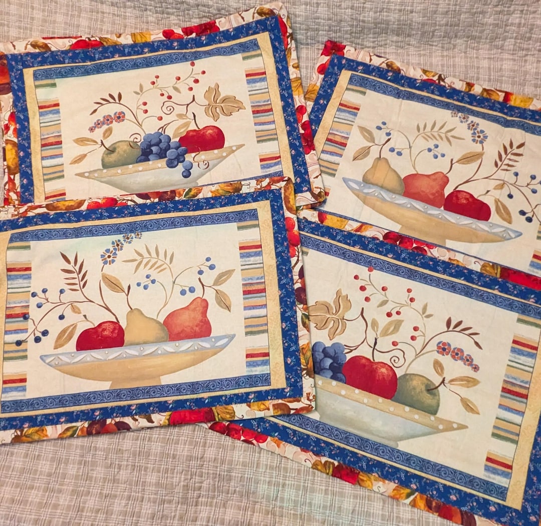 Lot of Six Fruit Placemats - Etsy