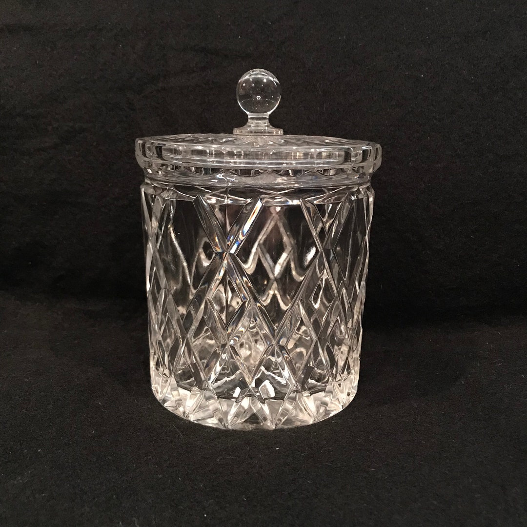 Vintage Cut Glass Container - Etsy