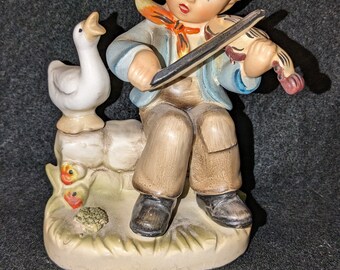 Lot of Two Bumpkins Figurines by Fabrizio, girl Player Violin and boy ...