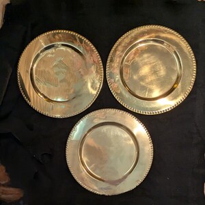 Three Gold Colored Plates - Etsy