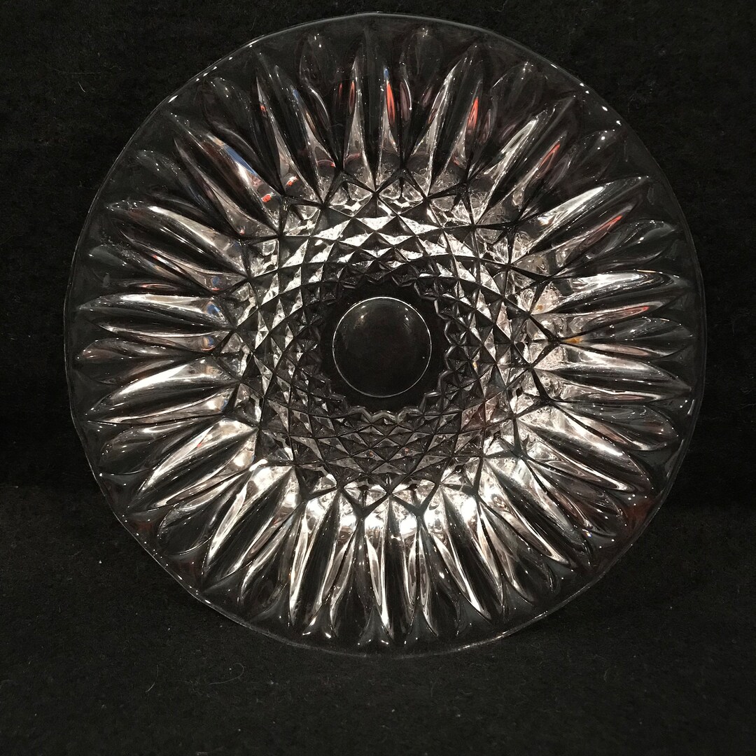 Vintage Crystal Salad Plate - Etsy