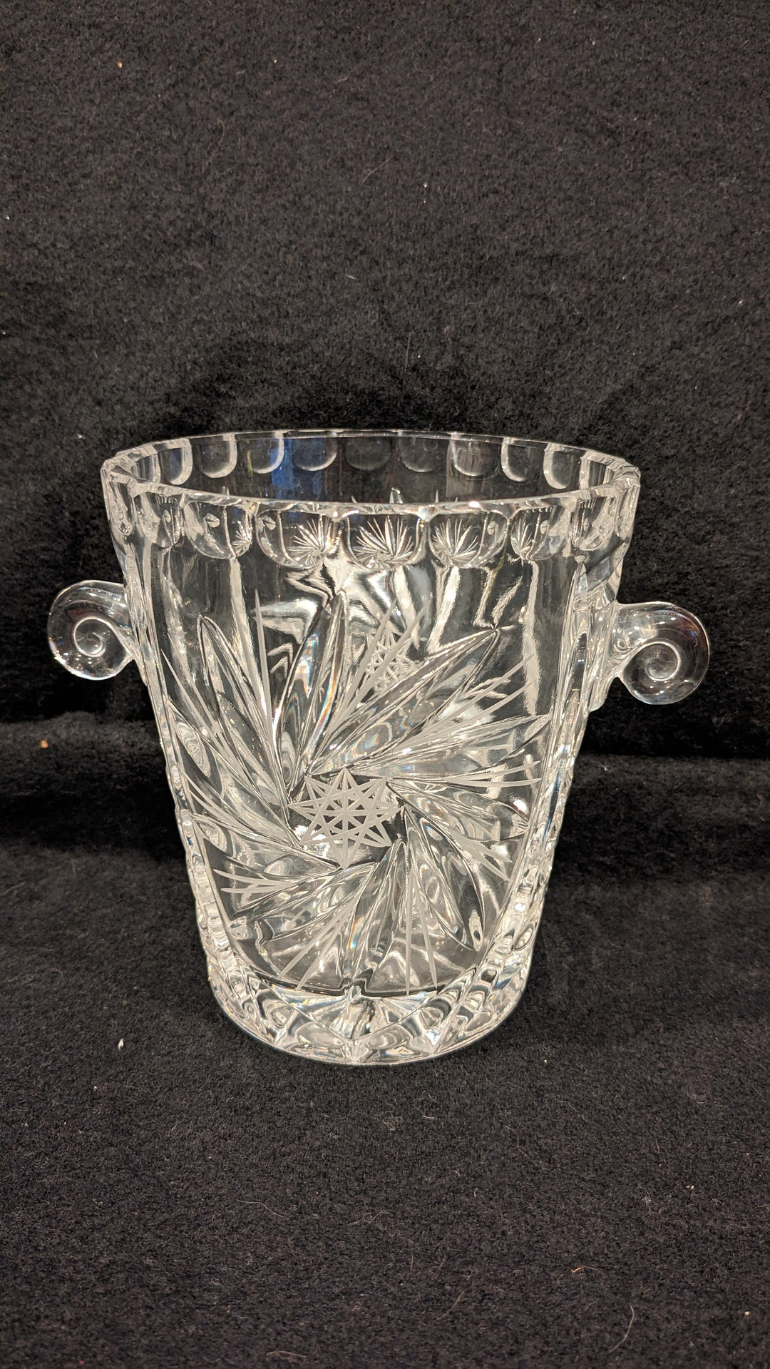 Crystal Cut Glass Ice Bucket - Etsy