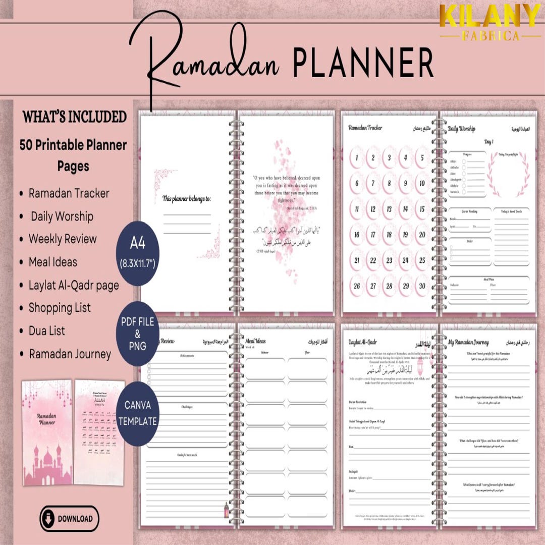 Ramadan Planner Printable – 50-page Digital Planner PDF & PNG - Etsy