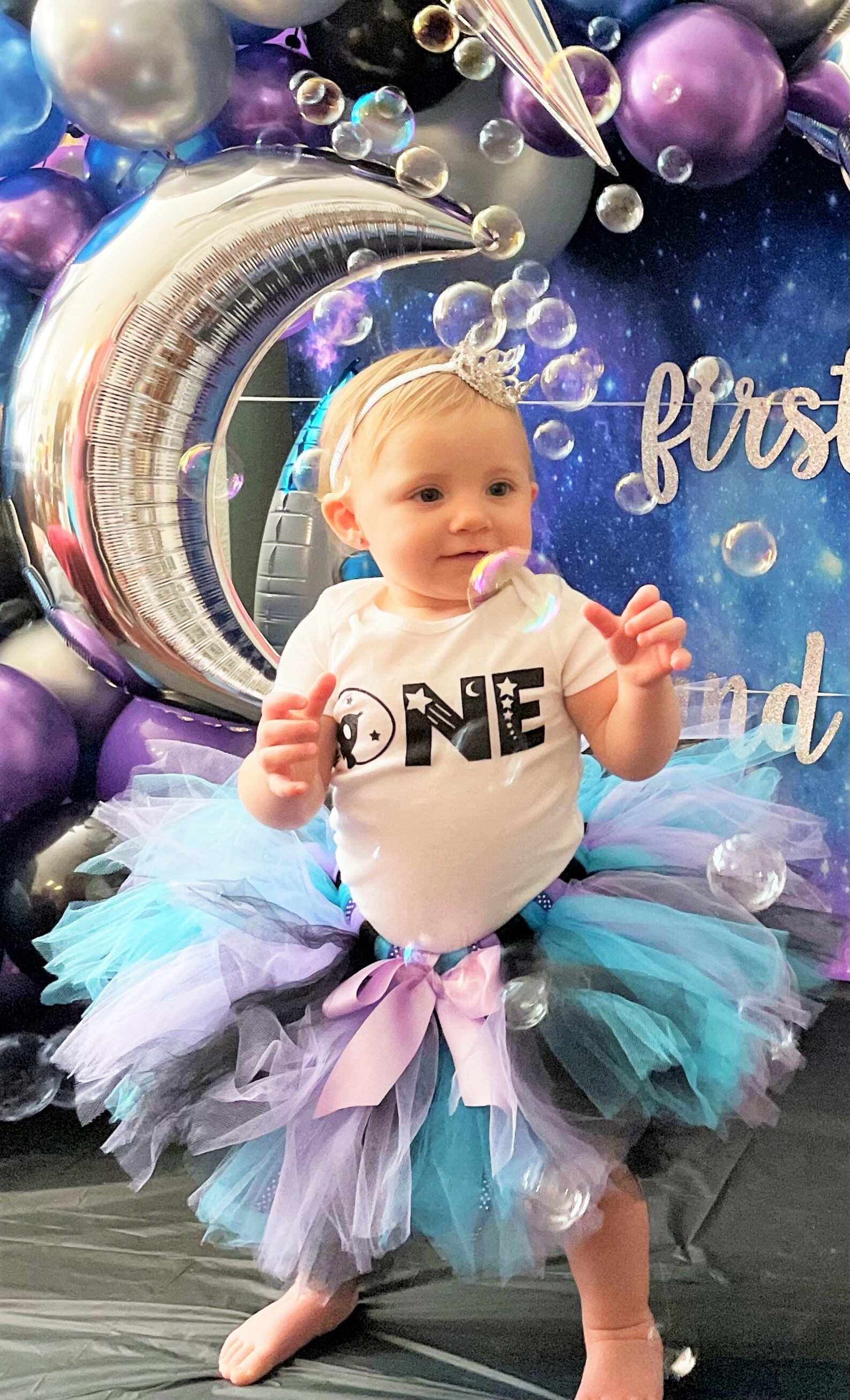 First Trip Around the Sun Birthday Dress Baby Girl Space Outfit Baby ...