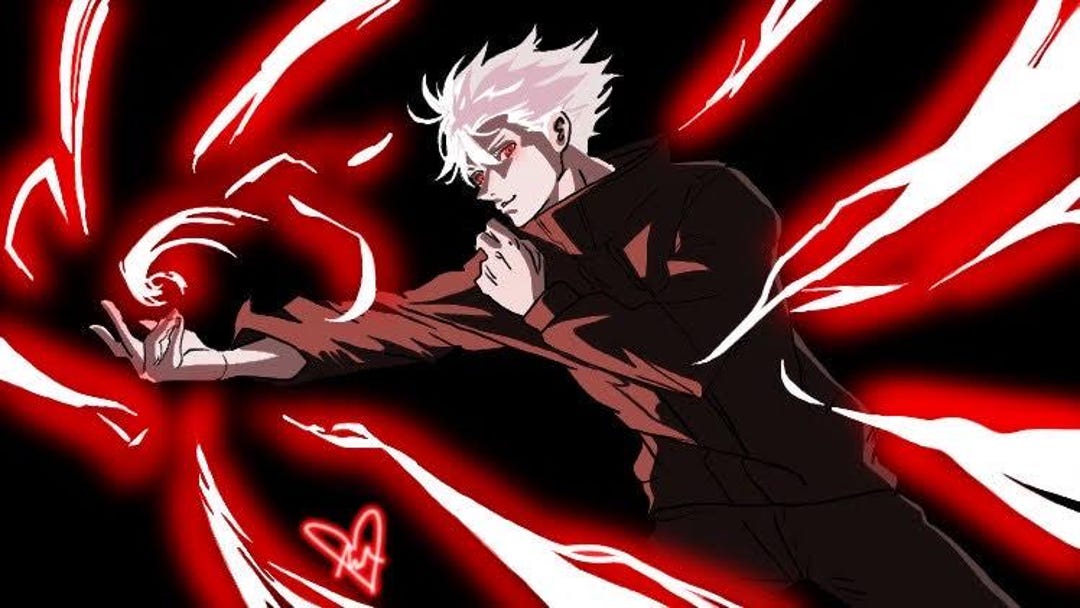 Jujutsu Kaisen Red Gojo Poster - Etsy