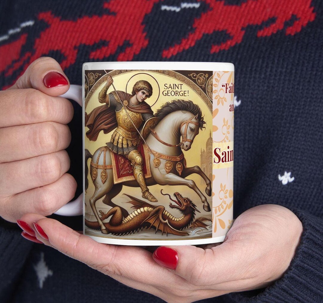 Modern St. George Mug - Orthodox Christian Ceramic Mug | Faith-inspired ...