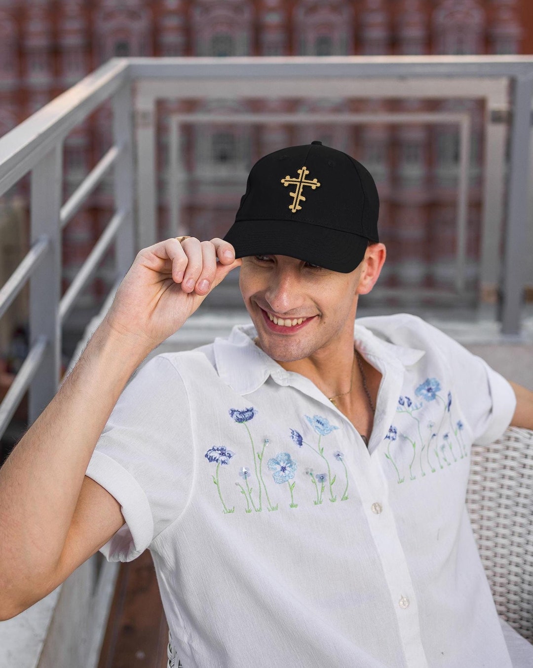 Orthodox Gold Cross Dad Hat | Embroidered Christian Cap | Adjustable ...