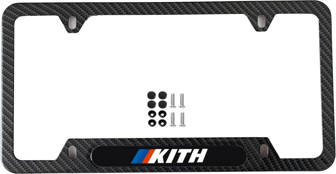Sport Carbon Fiber Power Kith License Plate Frame Holder Cover ...