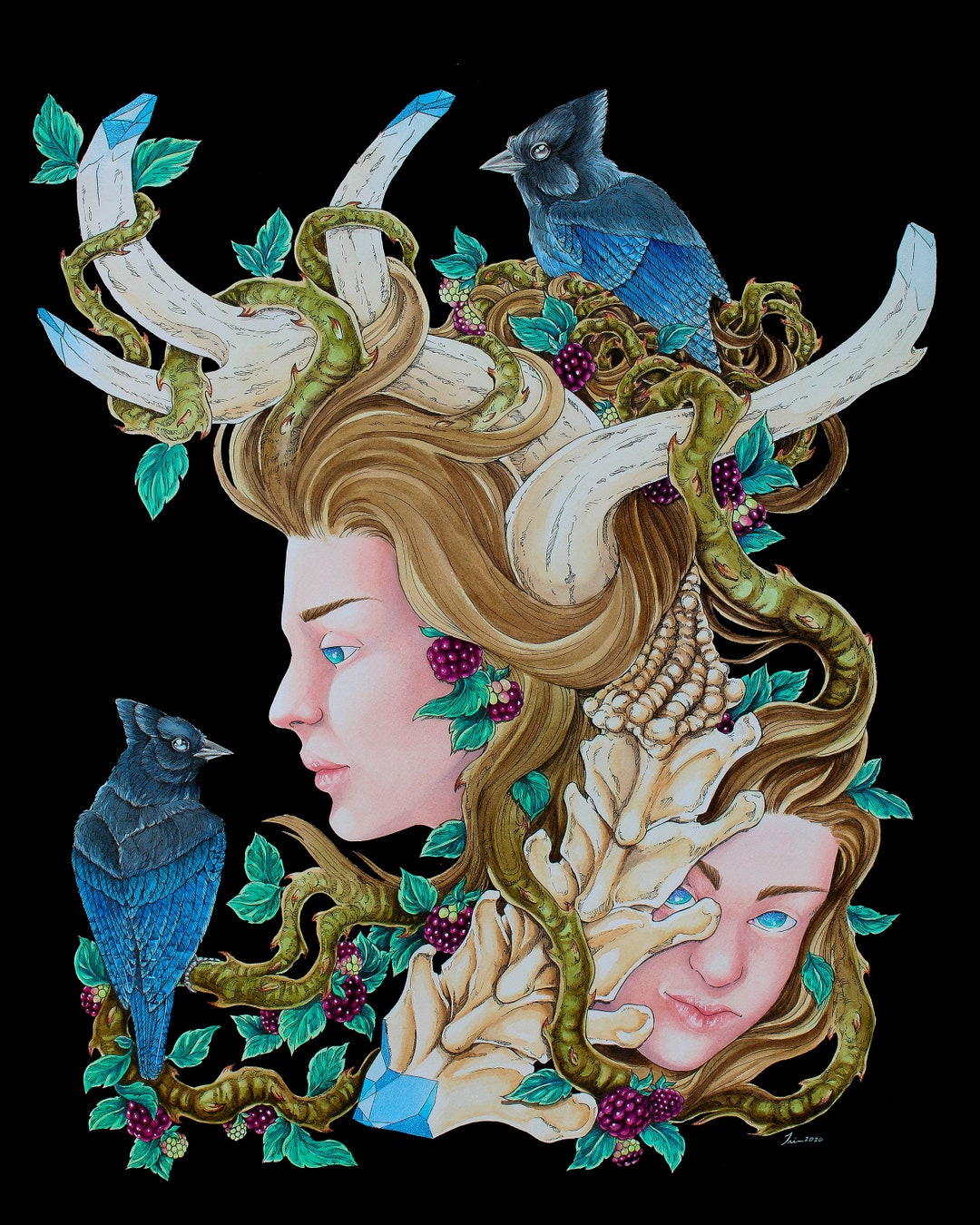 Bramble Sprites - Original Ink and Watercolor Illustration - Etsy