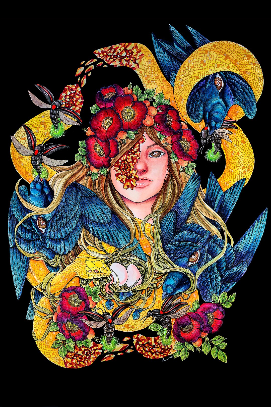 Auspice - Original Ink and Watercolor Illustration - Etsy