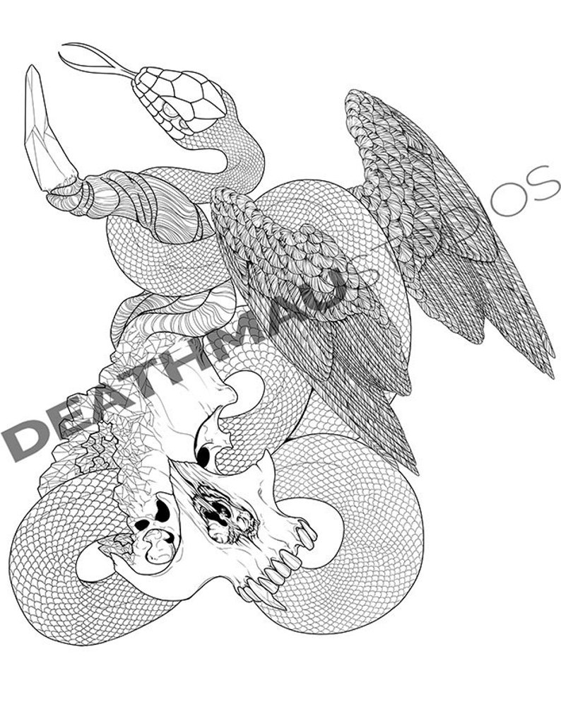 Printable Adult Coloring Page - Macabre Downloadable Art - Etsy