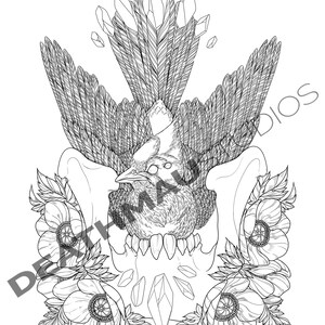 Printable Adult Coloring Page - Macabre Downloadable Art - Etsy