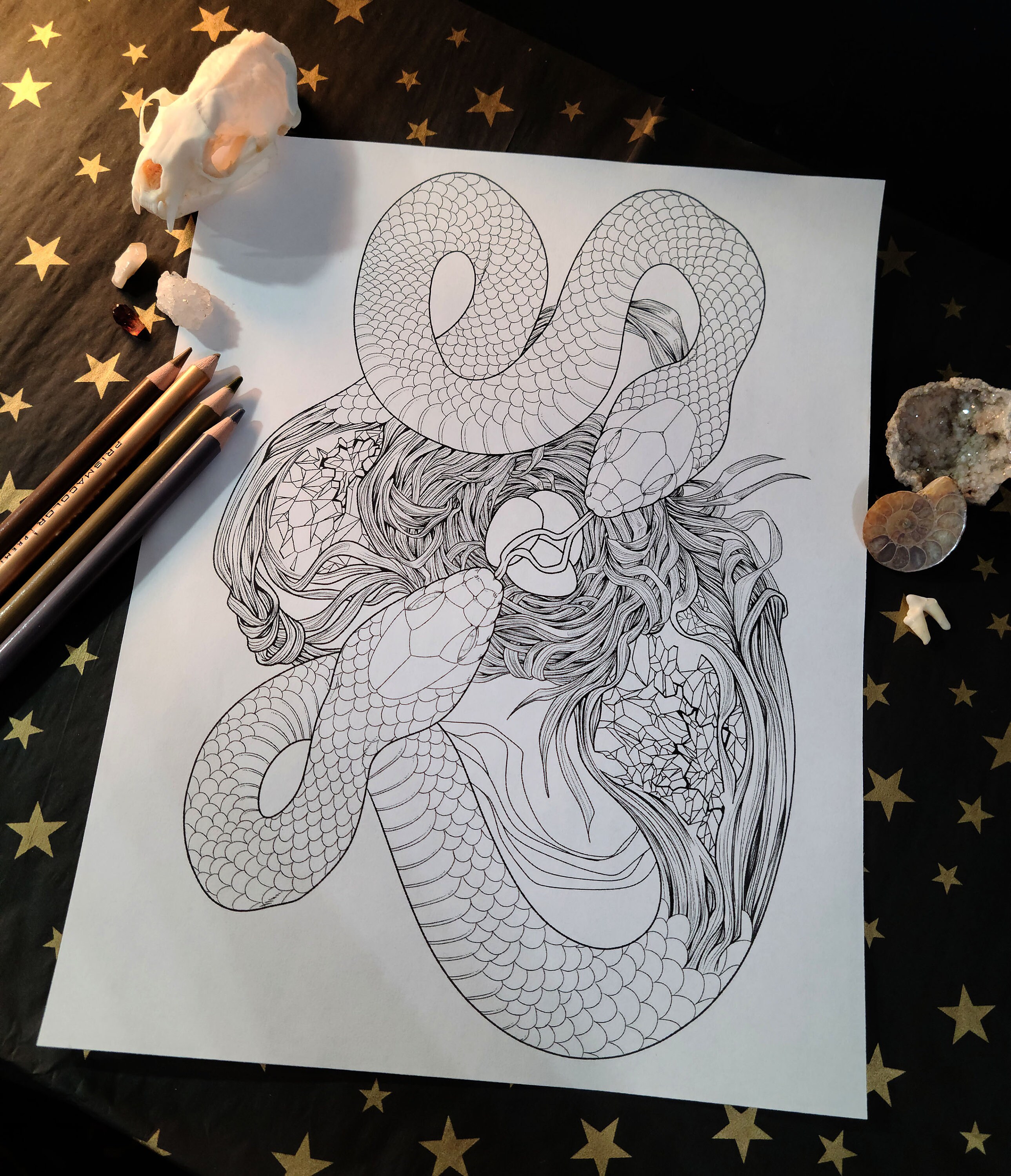 Printable Adult Coloring Page Macabre Downloadable Art - Etsy UK