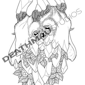 Printable Adult Coloring Page - Macabre Downloadable Art - Etsy