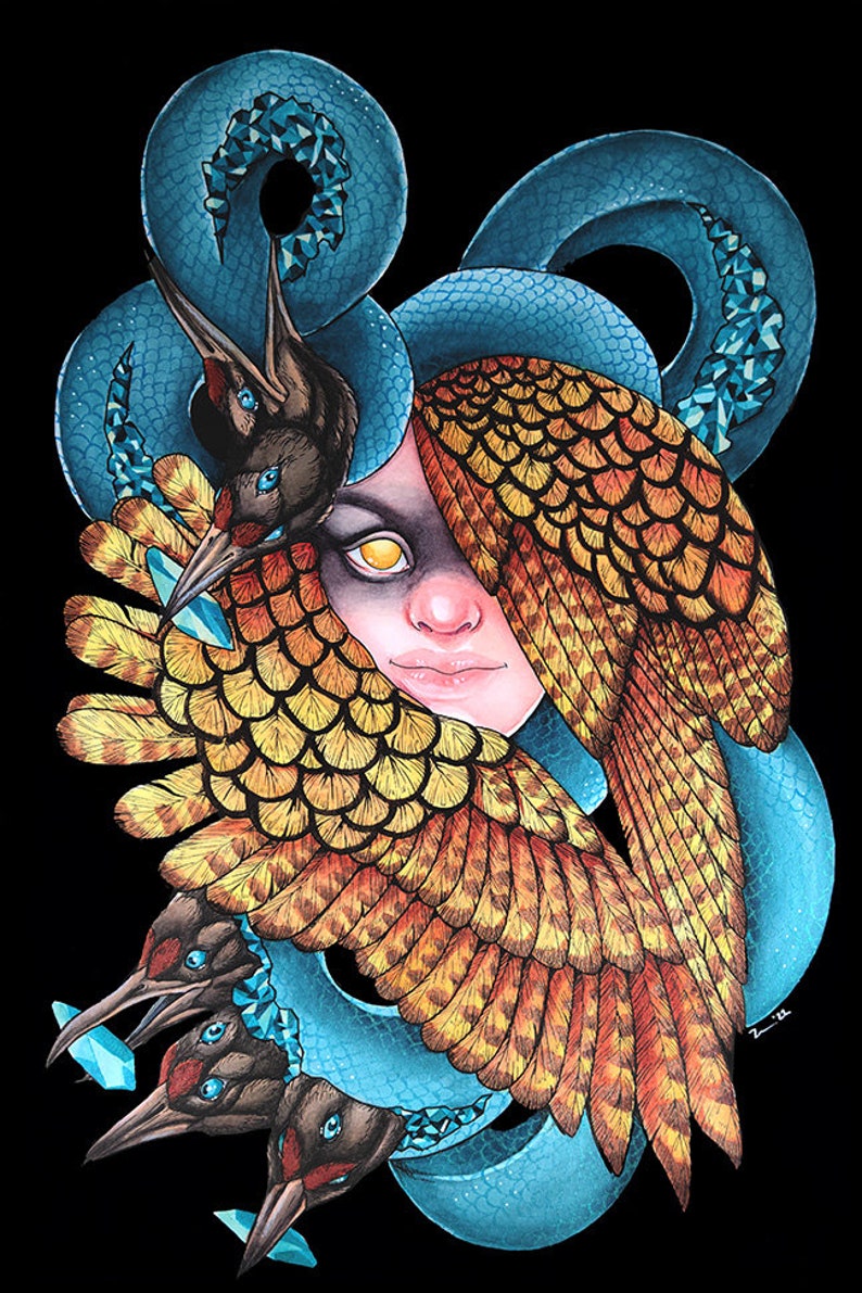 Coil Original Ink and Watercolor Illustration - Etsy