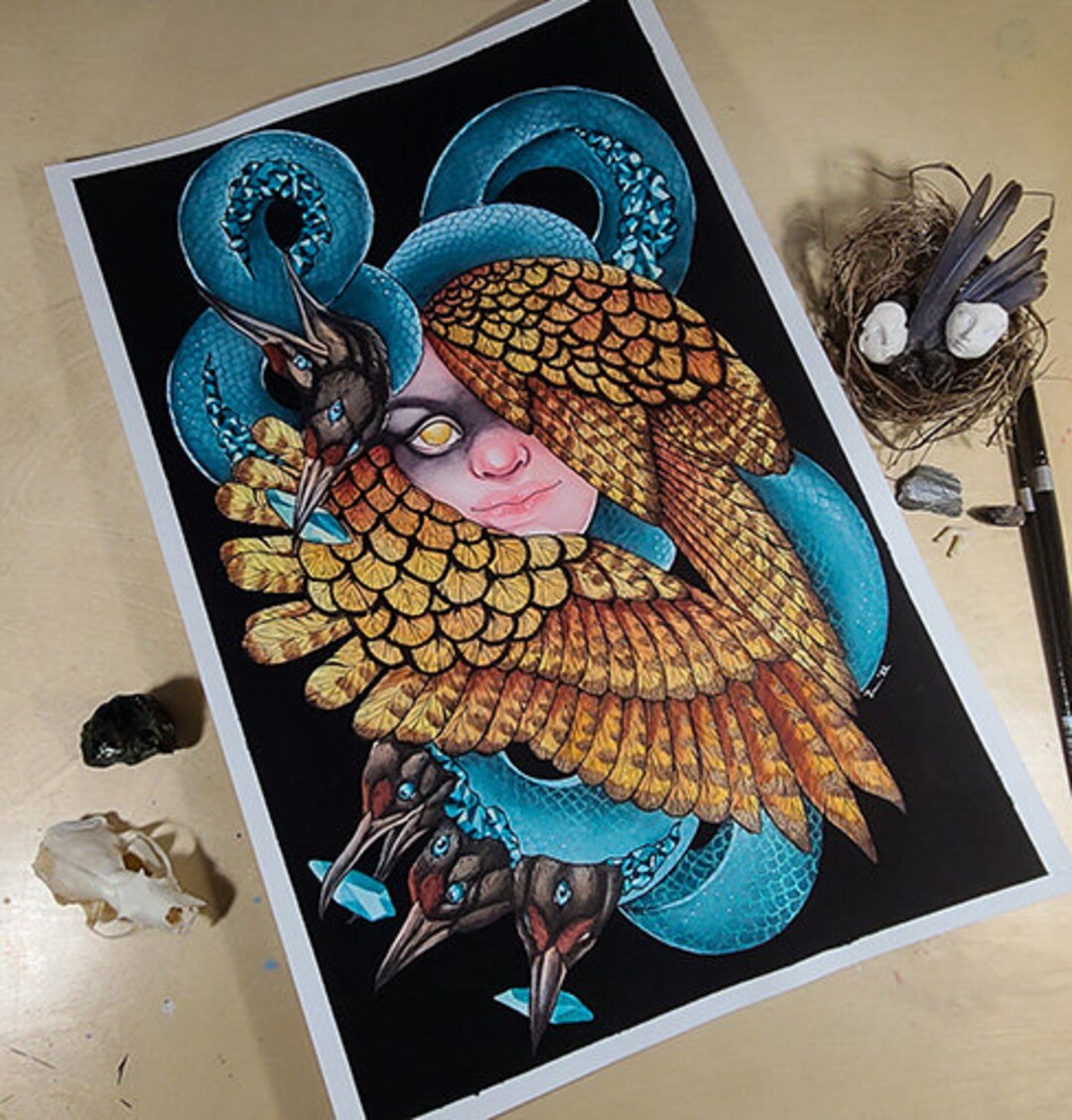 Coil - Original Ink and Watercolor Illustration - Etsy