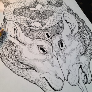 Printable Adult Coloring Page Macabre Downloadable Art - Etsy