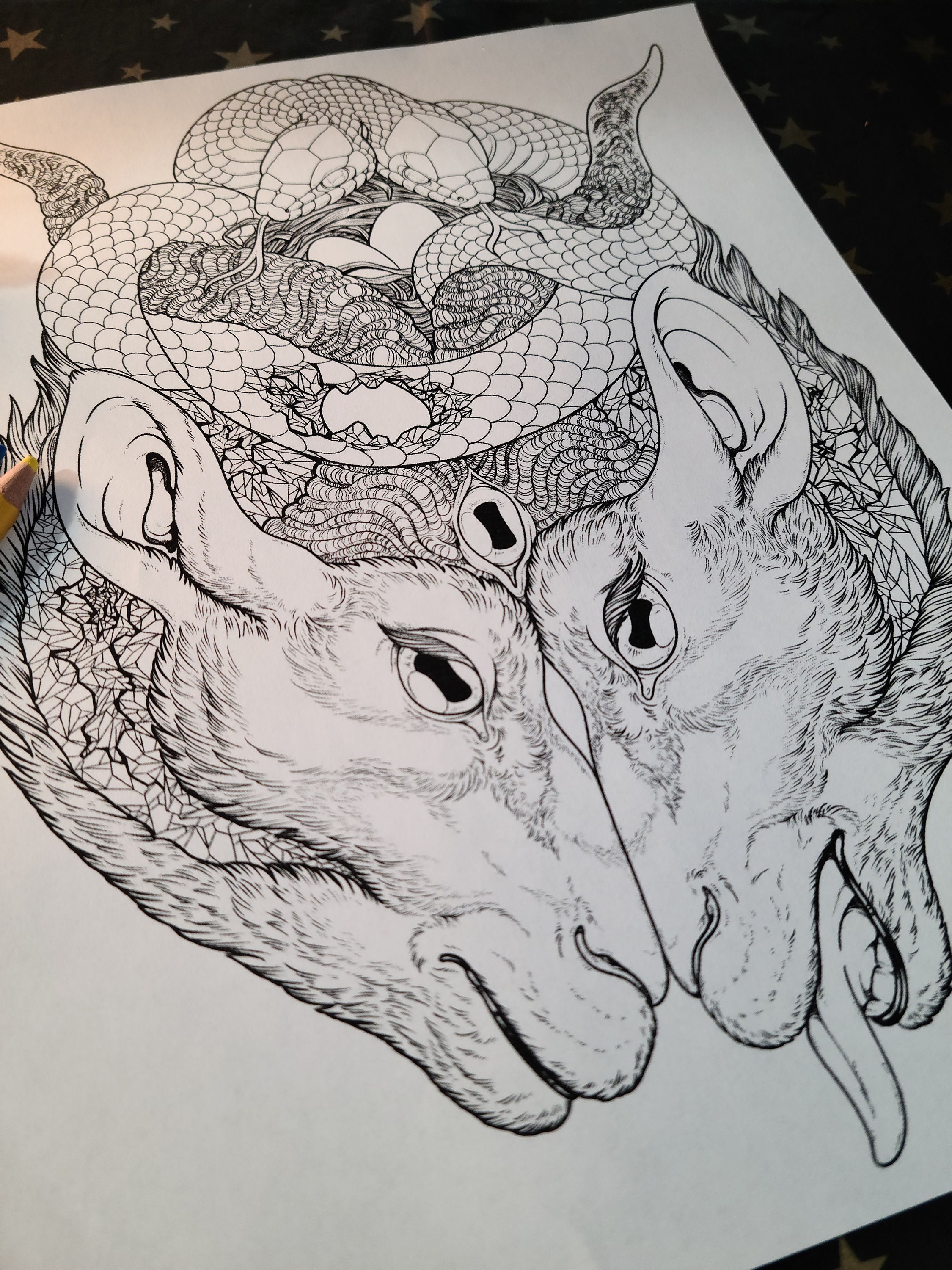 Printable Adult Coloring Page Macabre Downloadable Art - Etsy