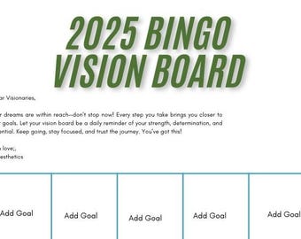 2025 Bingo Vision Board Girly Pink Bows - Etsy