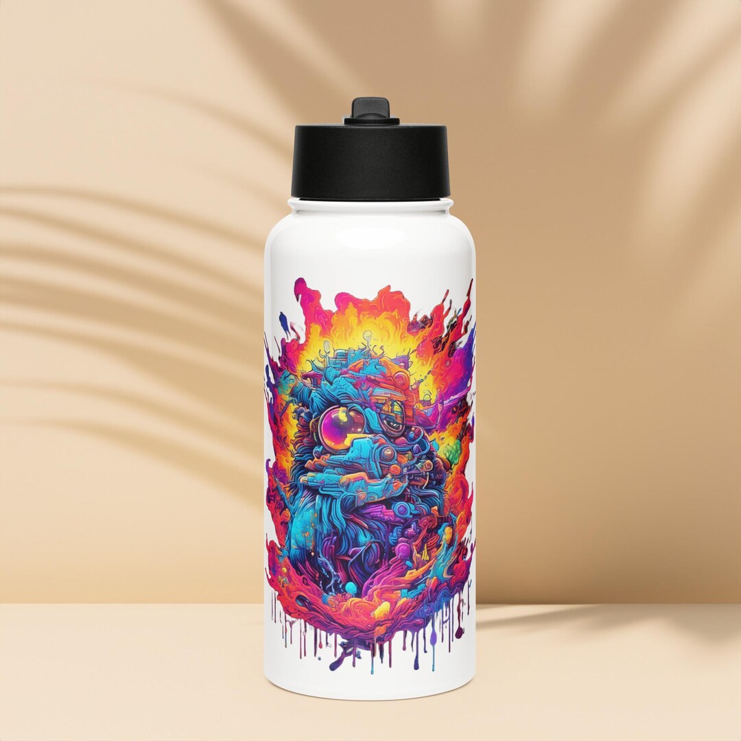 Cosmic Color Blast Stainless Steel Water Bottle With a Straw Lid - Etsy