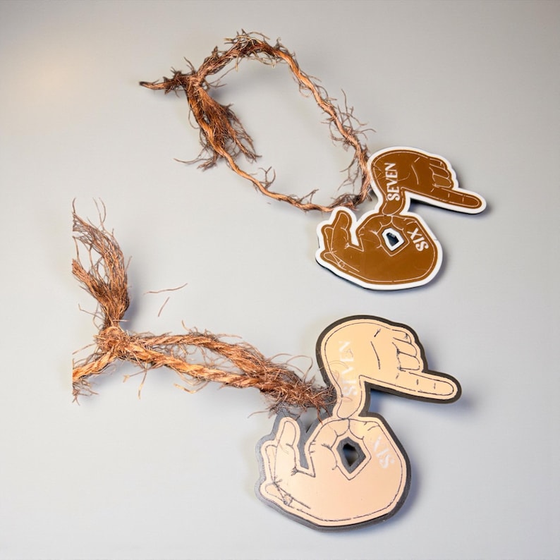 Funny “6 7” Hand Sign Ornament | Eco-friendly Recycled String | Meme ...