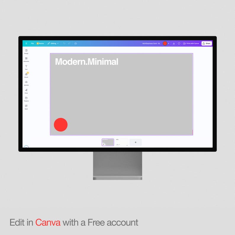 CANVA Business Card Design Template 01 | Modern Business Card | Minimal ...