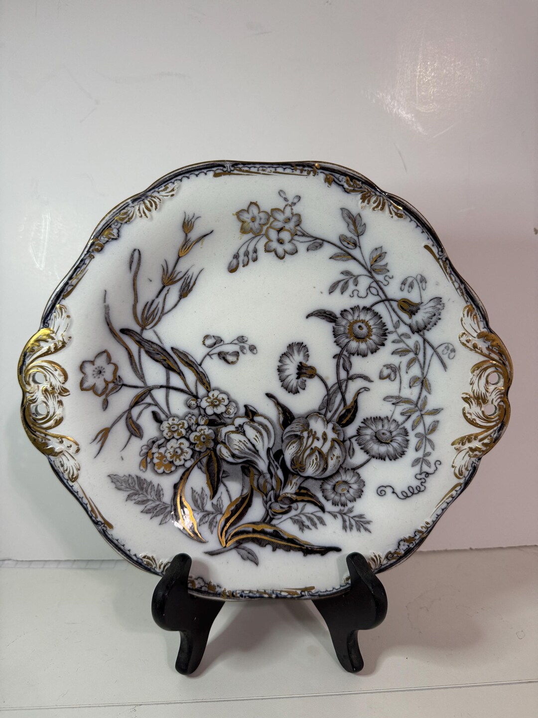 Antique Wedgwood Pearlware Footed Dish – Ranunculus Floral, Mid-1800s ...