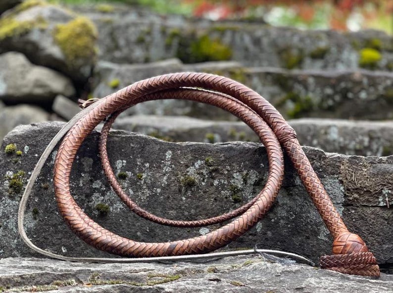 Handcrafted Cow Hide Leather Bullwhip – Premium Braided Whip for ...