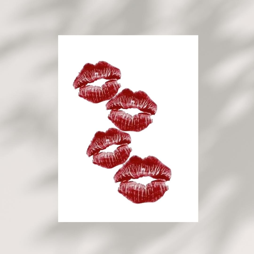 Red Kiss Wallpaper, Digital Poster, Boho Chic, Luxury Poster, Aesthetic ...
