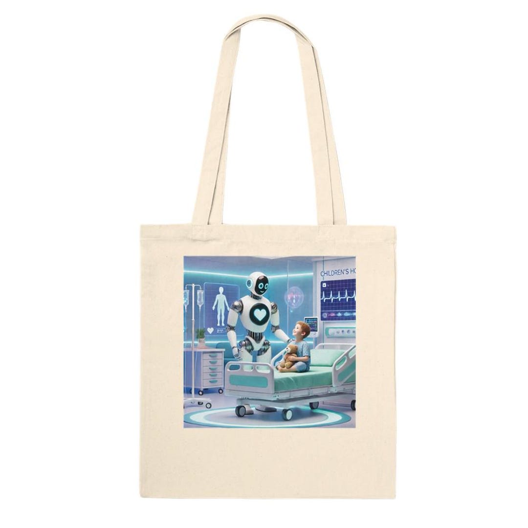 Eco-friendly Premium Tote Bag - Robot Healthcare Design - Long Handle ...