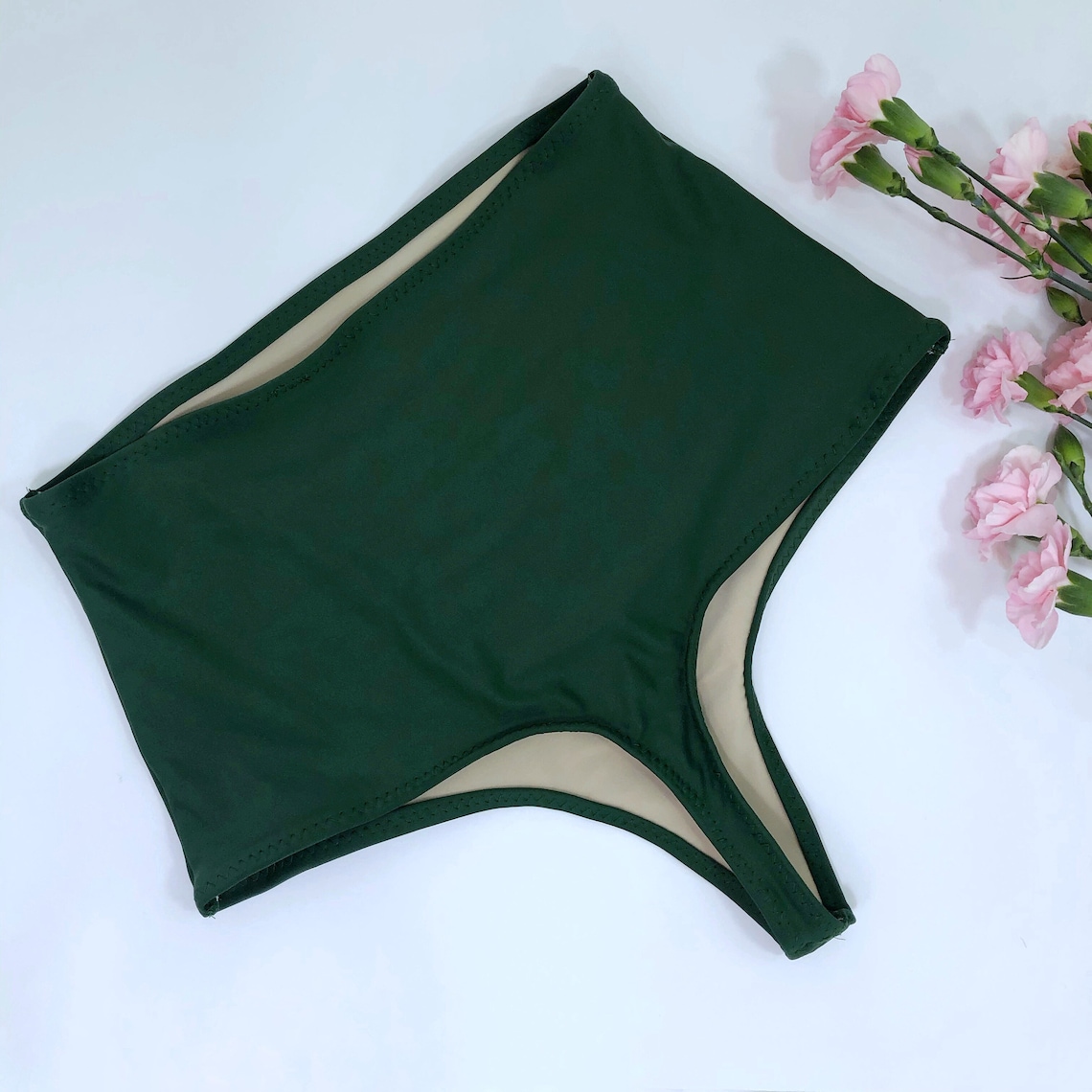 Women's High Waisted Thong Bathing Suit Bottom - Etsy