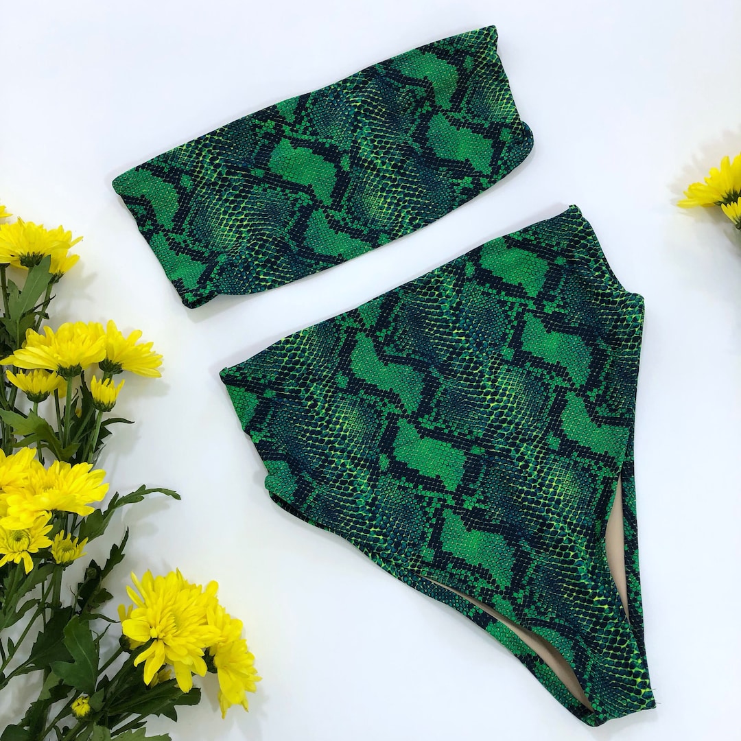 Women's High Waisted Snake Bathing Suit - Etsy