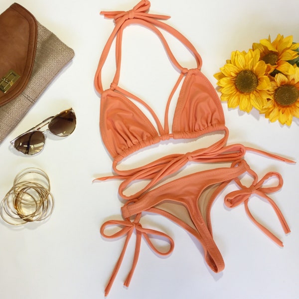 String Bikini Swim Suit - Etsy