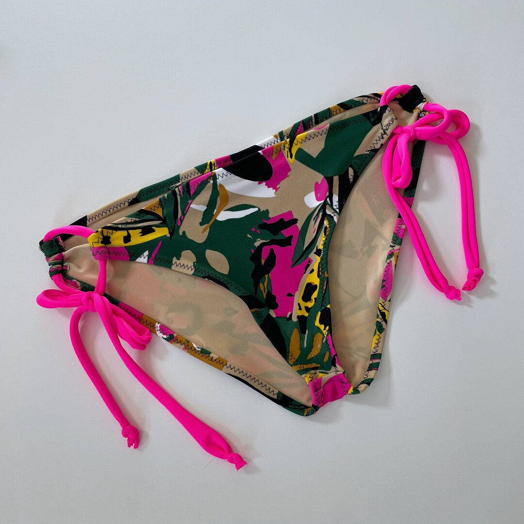 Women's Jungle Print Tie String Bikini Bottom - Etsy