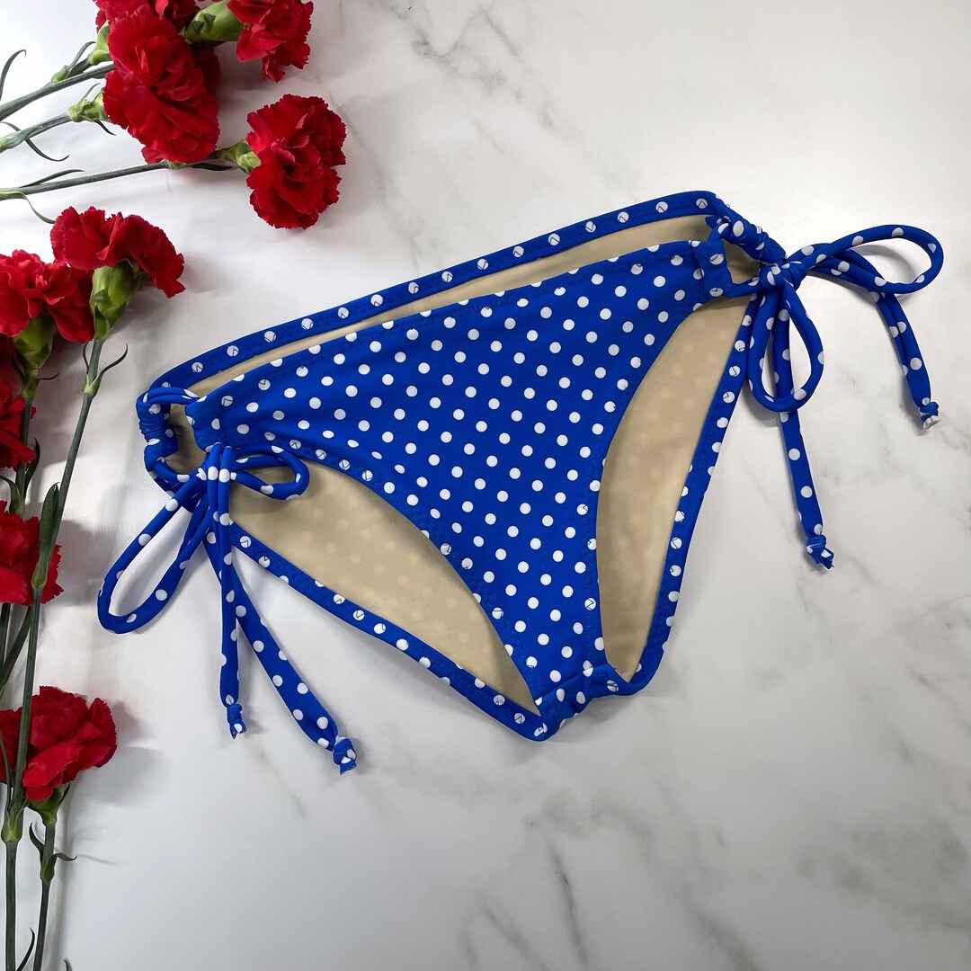 Women's Polka Dot Tie String Bikini Bottom - Etsy